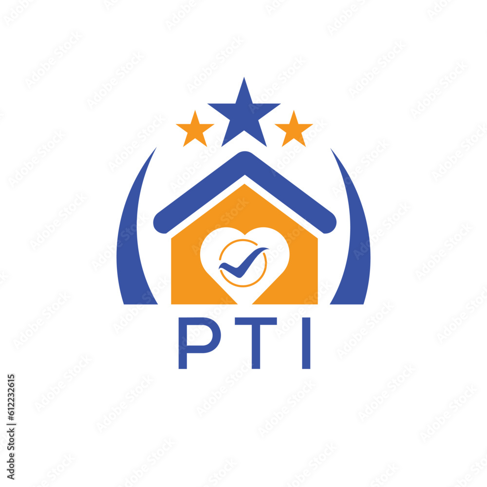 PTI House logo Letter logo and star icon. Blue vector image on white ...