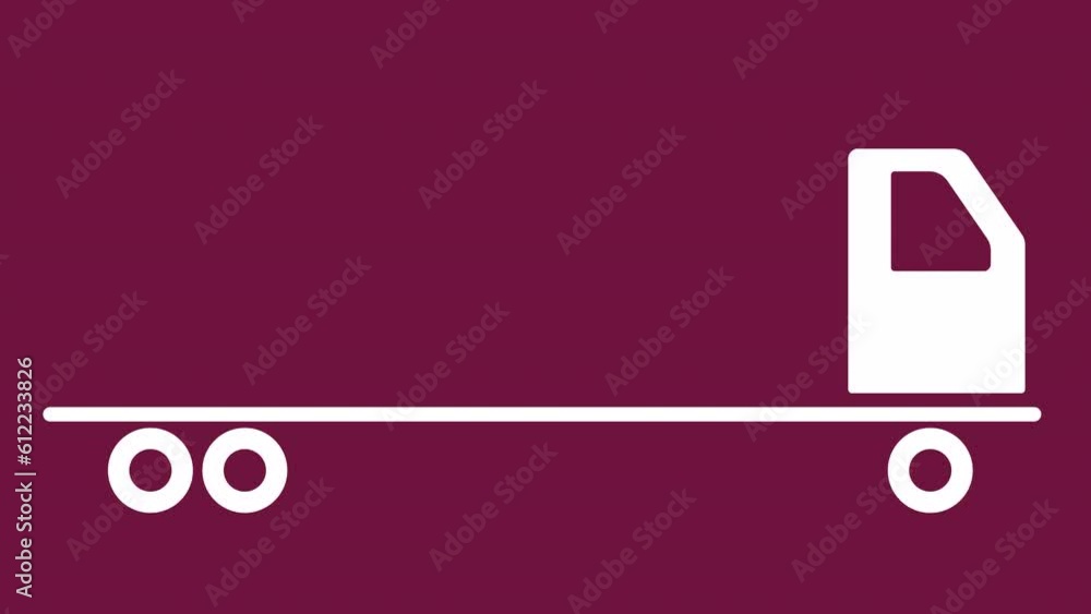 Animated 2D truck. Express delivery. Courier service. Looped 4K ...