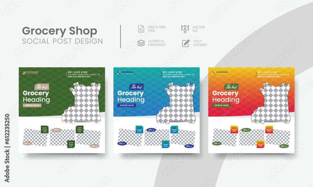 Customizable grocery shop social media post for the supermarket ...