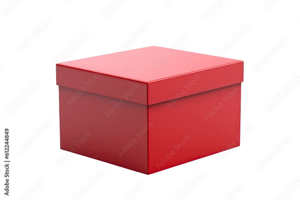 Cardboard Red Box. On An Isolated Transparent Background, Png ...
