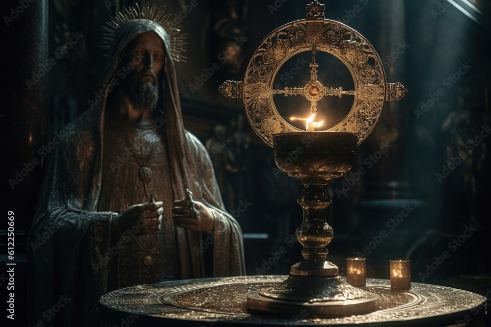 Eucharist Feast of Corpus Christi. Jesus Christ in the monstrance ...
