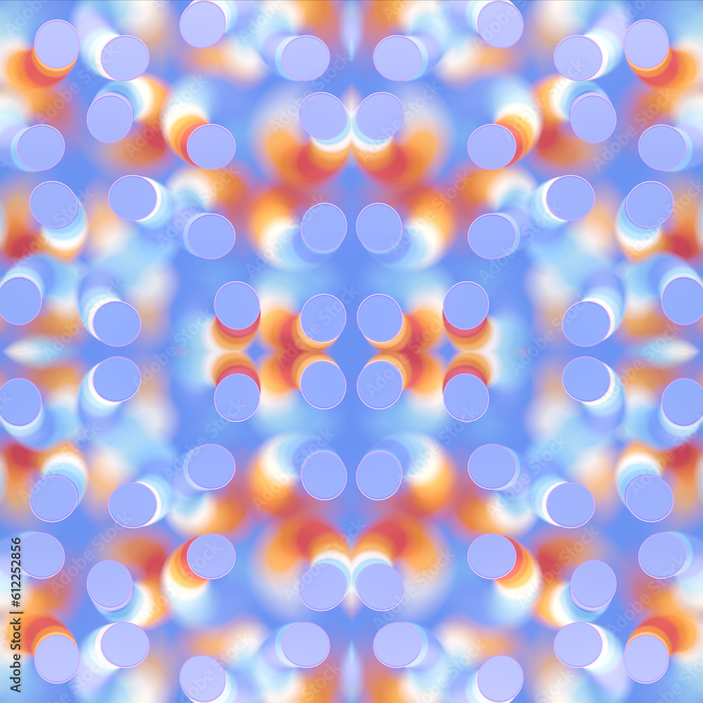 Symmetrical pattern of spiral shaped objects with a colorful texture ...