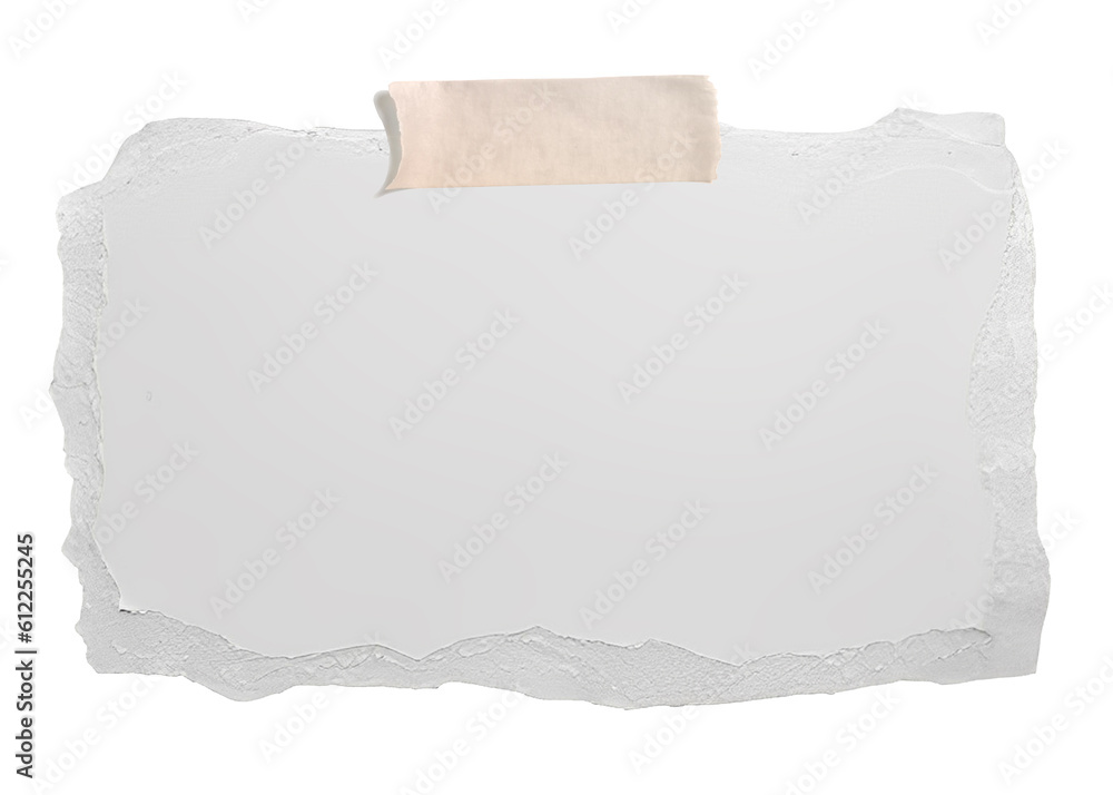 white rectangle shape torn paper piece on white background for graphic ...