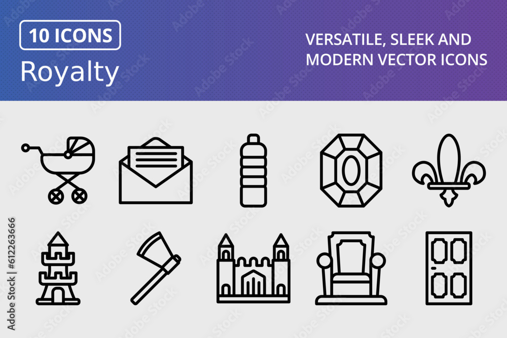 Vector Royalty Icon Set Stock Vector | Adobe Stock
