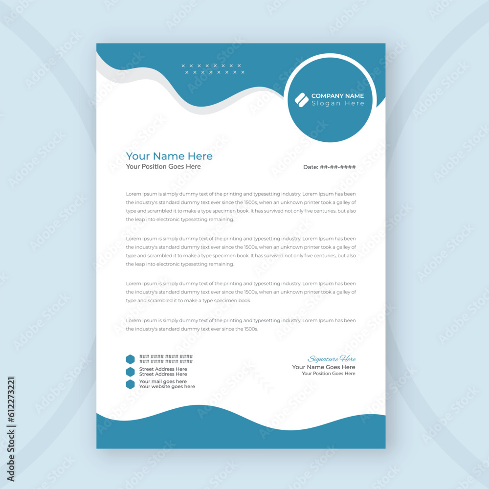 Corporate business letterhead design template for your business Stock ...