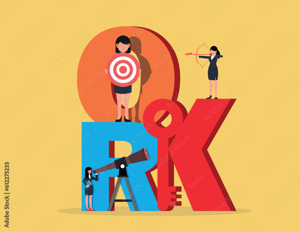 OKR, objective and key result framework. Goal setting or define ...