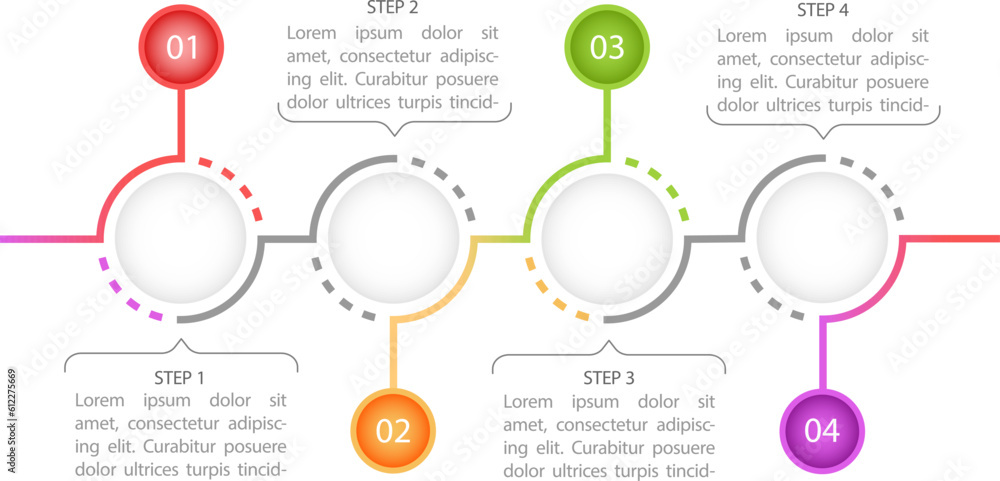 Colourful academic circle infographic chart design template. Abstract ...