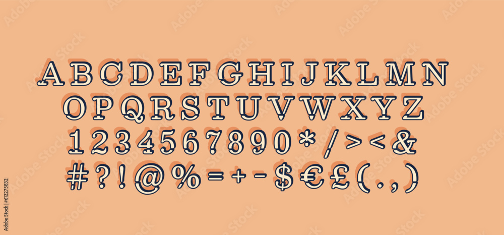 Vecteur Stock Black classic modern style alphabet set. Vector ...