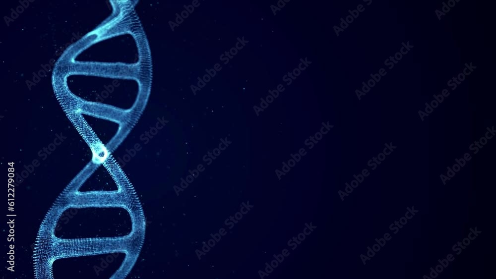 Human DNA genome double helix spiral particle animation RNA molecule ...