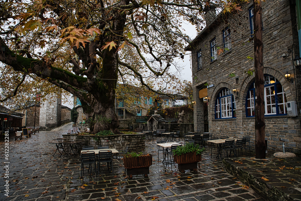 Tsepelovo village, one of the most famous in zagorochoria on a ...