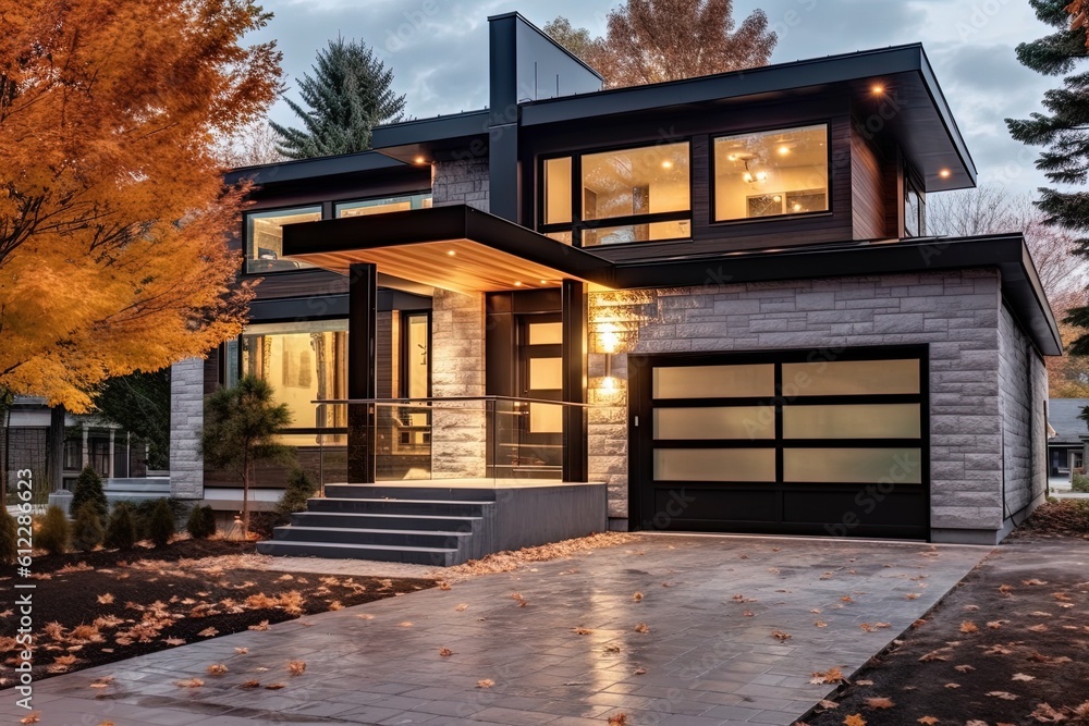 Cutting-Edge Architecture: Imposing New Home with Navy Blue Siding ...