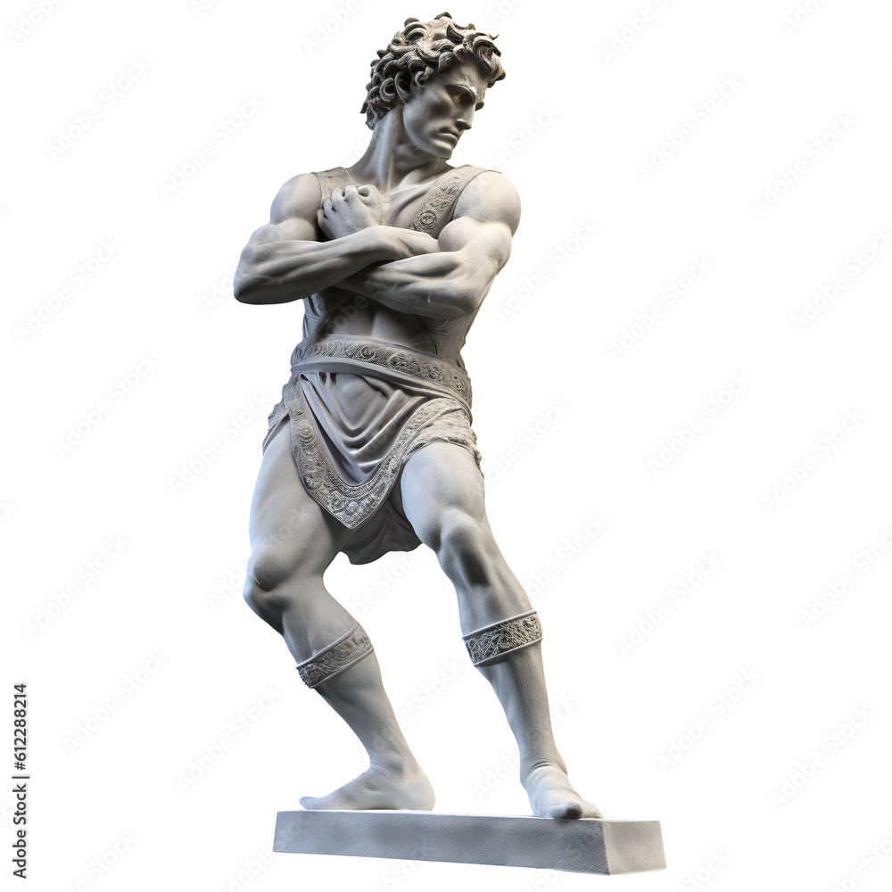 Statue gypsum of bodybuilder isolated. Generative ai art Stock ...