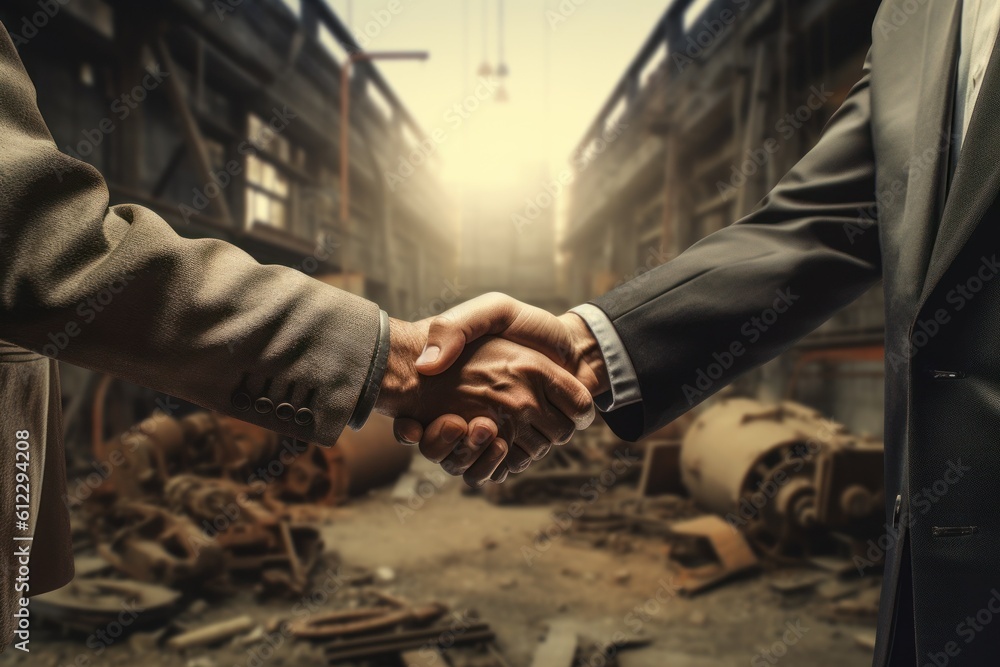 ภาพประกอบสต็อก business concept handshake agreement decision making two ...