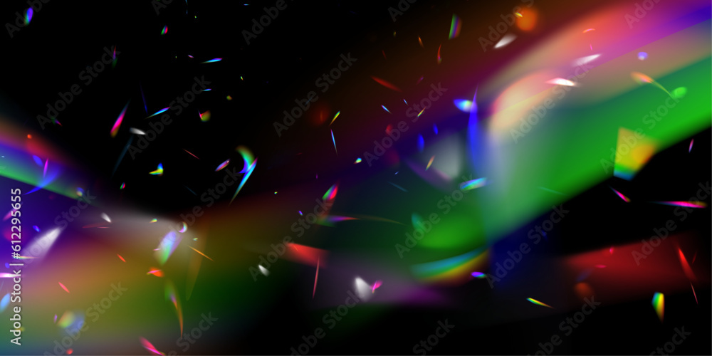 Overlay rainbow effect, prism crystal light refraction. Lens flare ...
