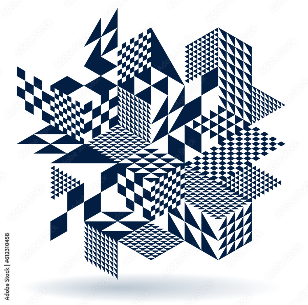Isometric 3D cubes vector abstract background, geometric abstraction ...