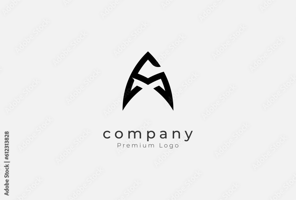 Abstract Initial letter SM monogram Logo Design, letter SM with modern ...