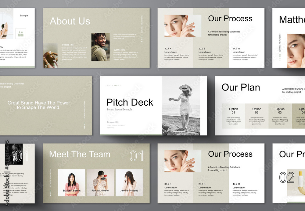 Pitch Deck Presentation Layout Stock Template | Adobe Stock