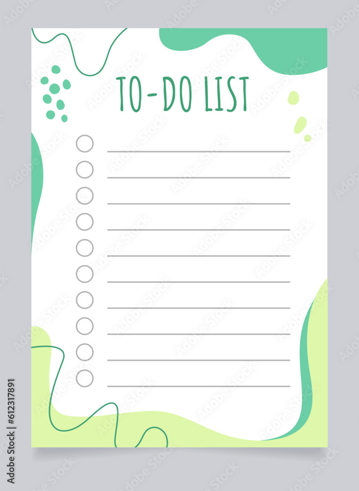 To-do list worksheet design template. Blank printable goal setting ...