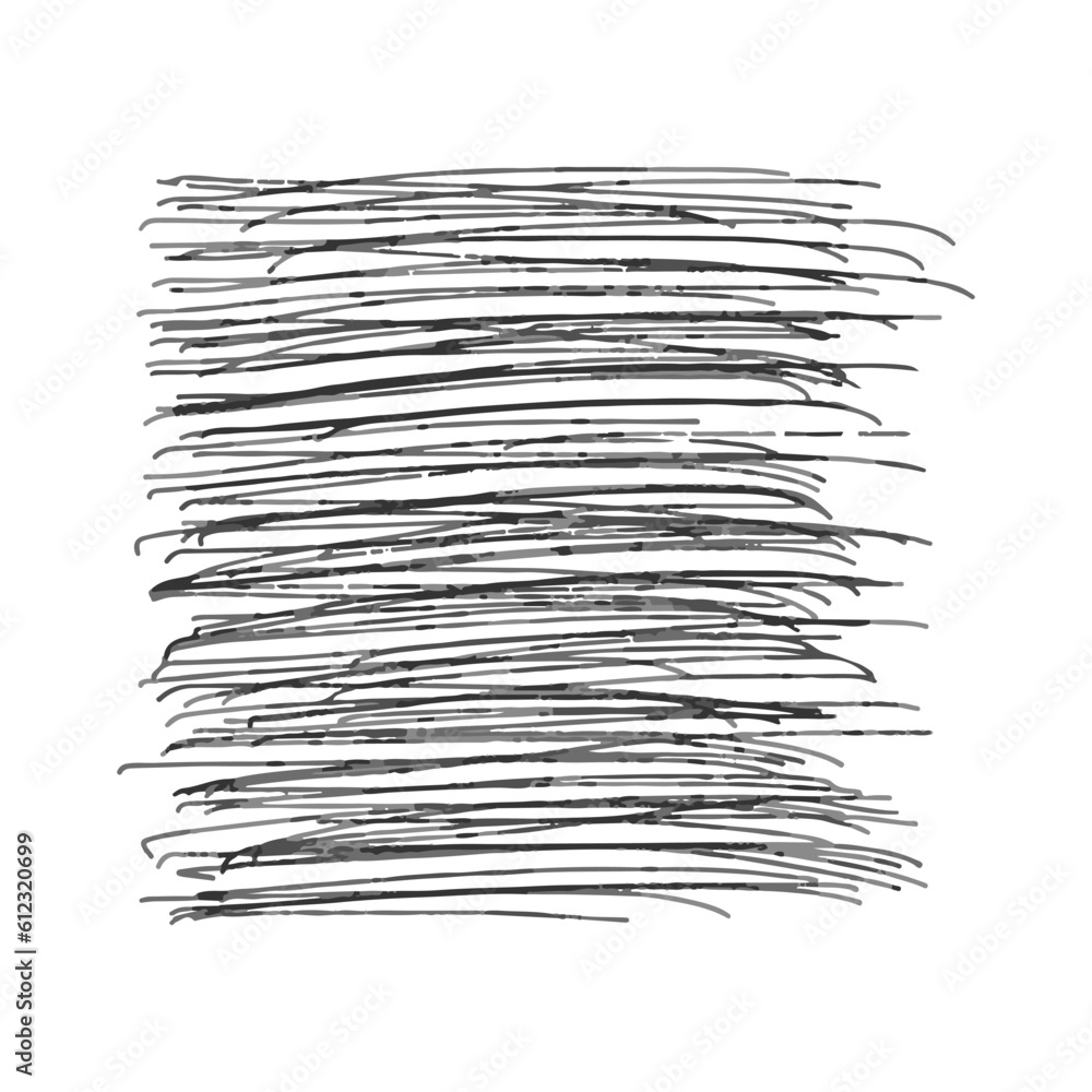 Horizontal handwriting in the shape of a square isolated on a white ...