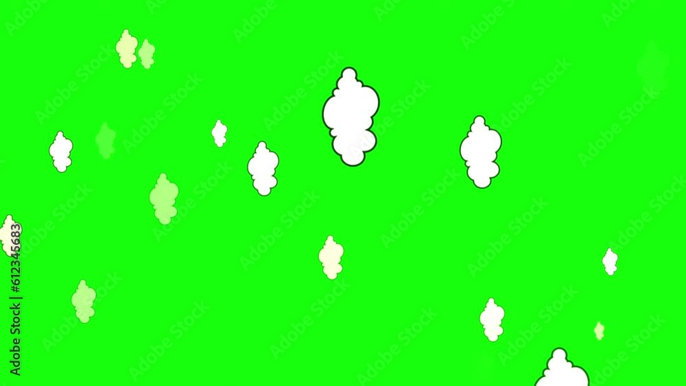 4K Cloudy sky animation. Animated Clouds Isolated on Green Chroma Key ...