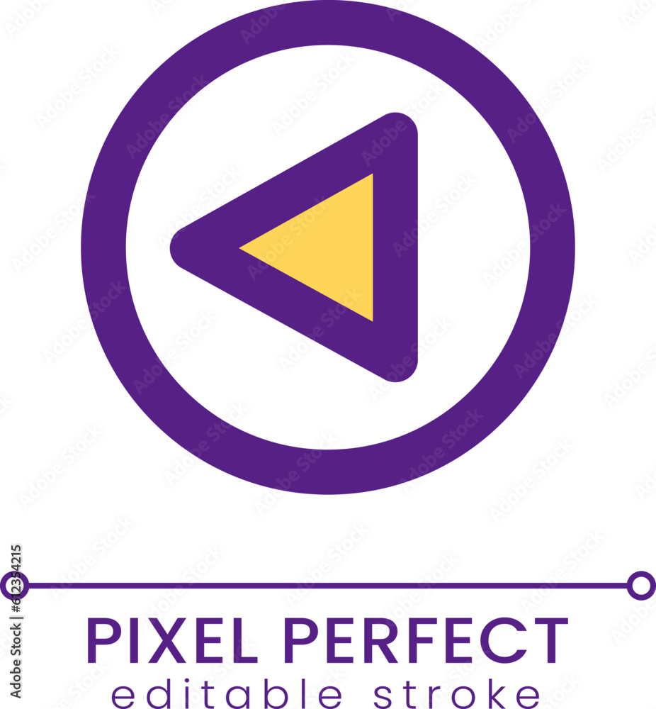 Replay button pixel perfect RGB color ui icon. Video and audio content. Simple filled line ...