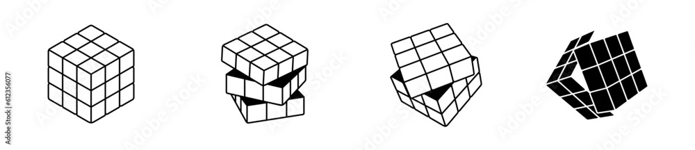 Rubik's cube vector isolated on transparent background. vector ...