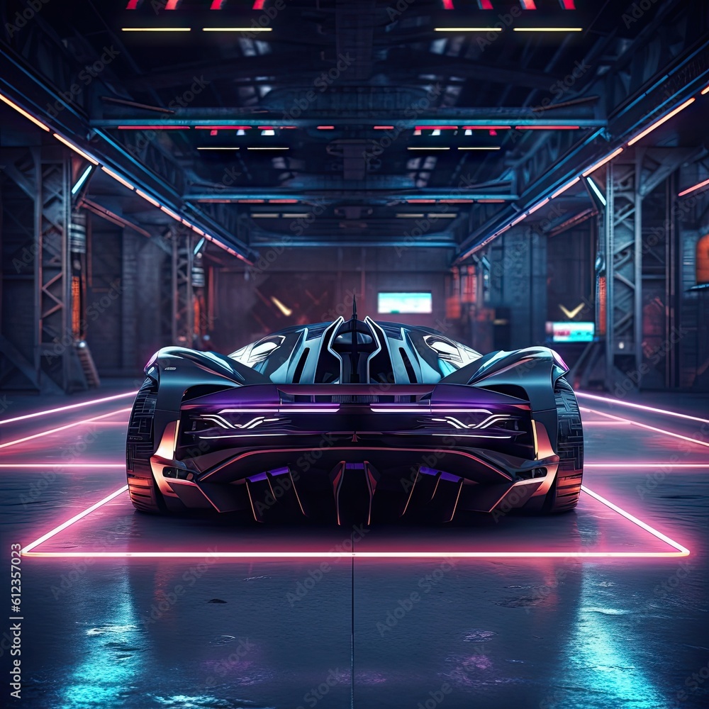 Hyper Car in Cyberpunk Luxury Carbon Style created with Generative AI ...