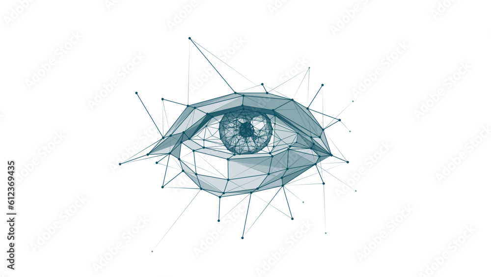 Digital vision concept. Low poly eye isolated on white background ...