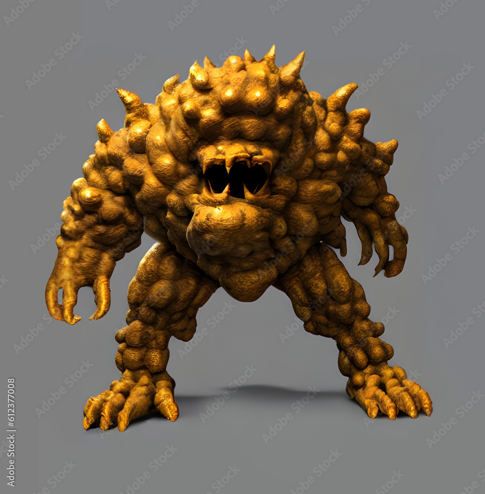 Yellow monster with bumps all over its body (Generative AI) Stock ...