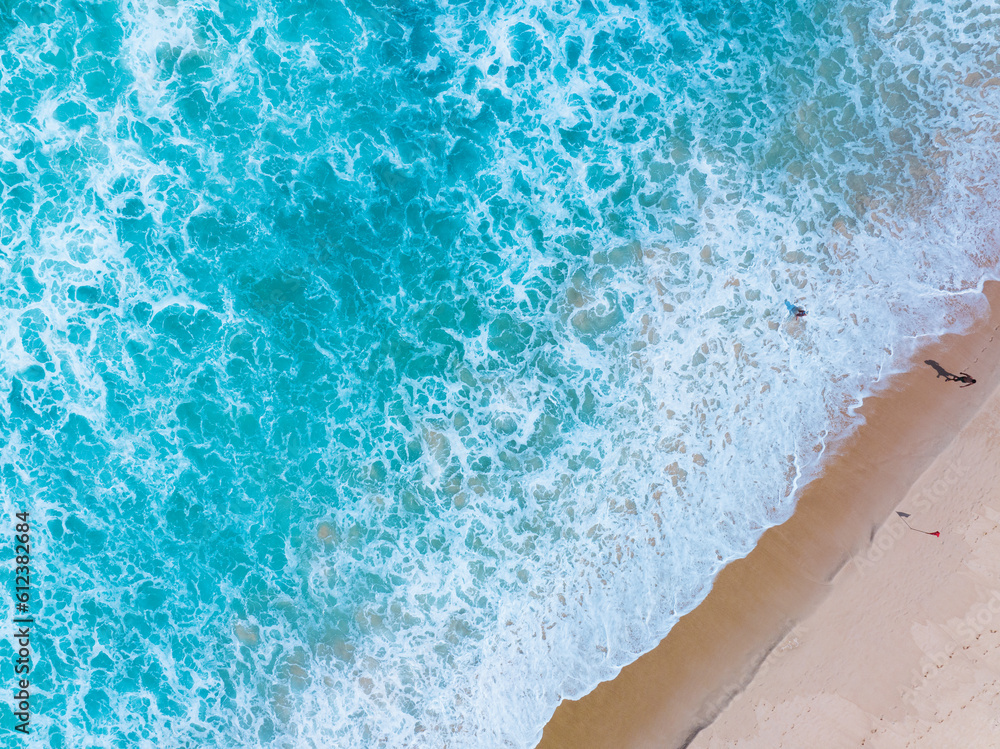 Sea surface aerial view,Bird eye view photo of crashing waves sandy ...