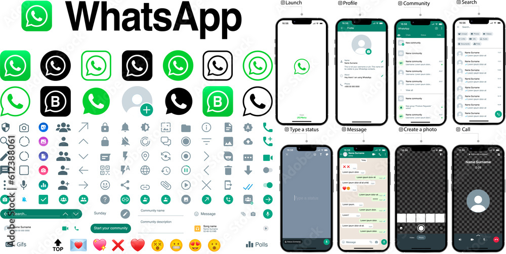 Mobile messenger screen inspired by whatsapp. illustration. Whatsapp ...