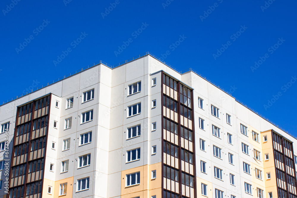 Architectural design of apartment buildings. External view of a new ...
