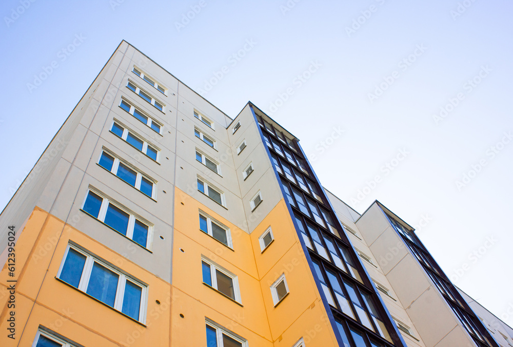 Architectural design of apartment buildings. External view of a new ...