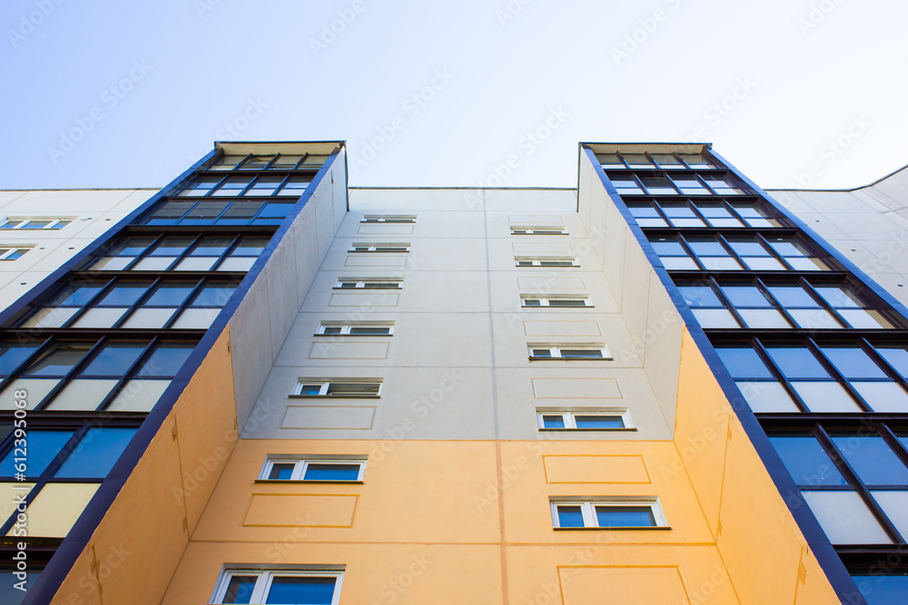 Architectural design of apartment buildings. External view of a new ...
