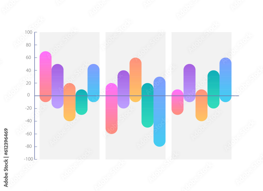 Vetor de Waterfall infographic chart design template. Indicators ...