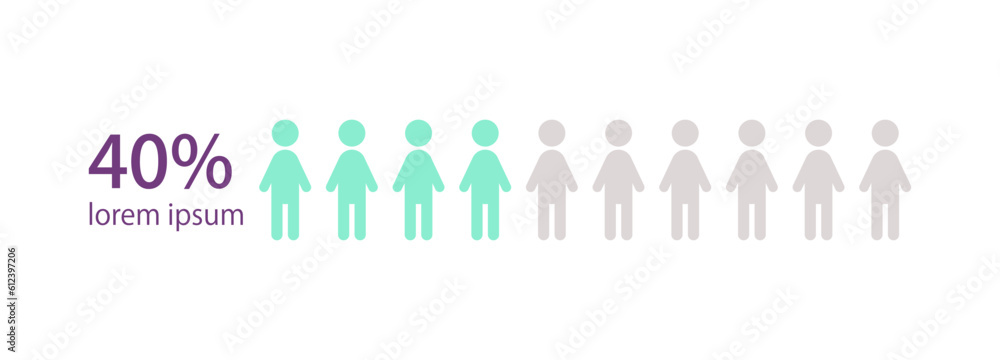 Male amount infographic chart design template. Forty percentage. Gender ...
