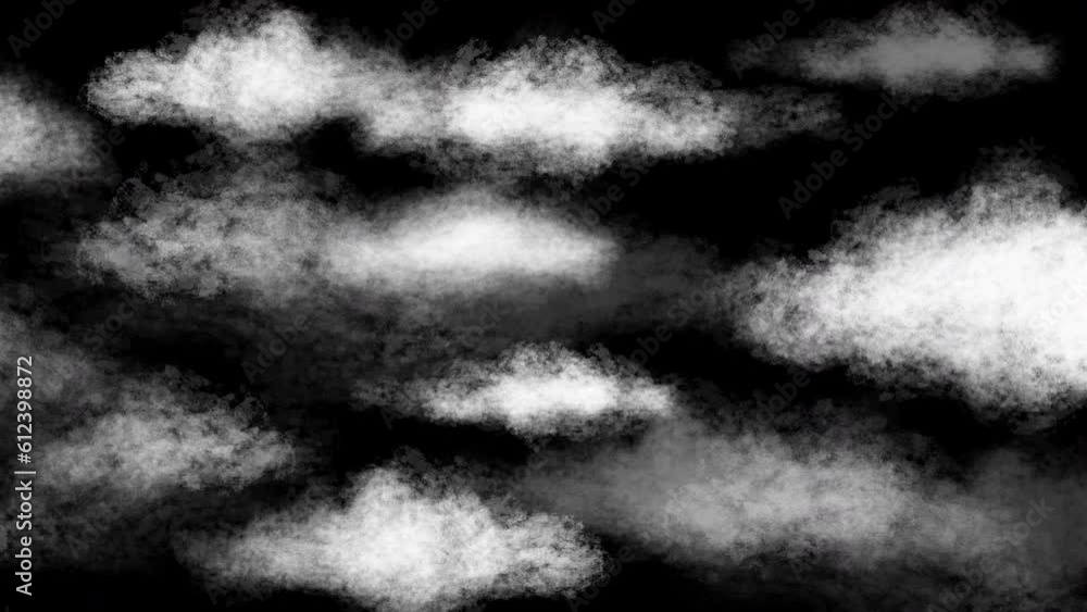 Realistic Cloudy sky animation. Animated Clouds time-lapse Isolated on ...