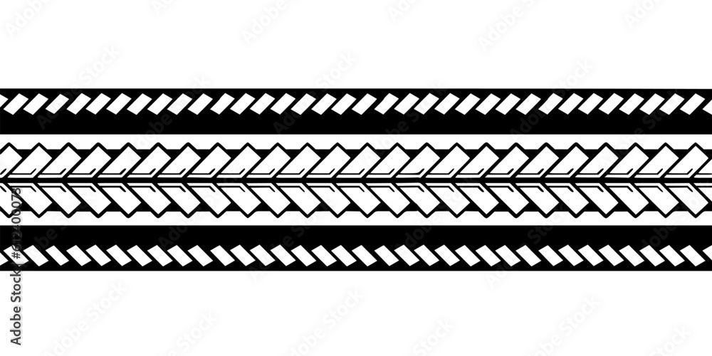 Polynesian border tattoo design. Pattern aboriginal samoan. Black and ...