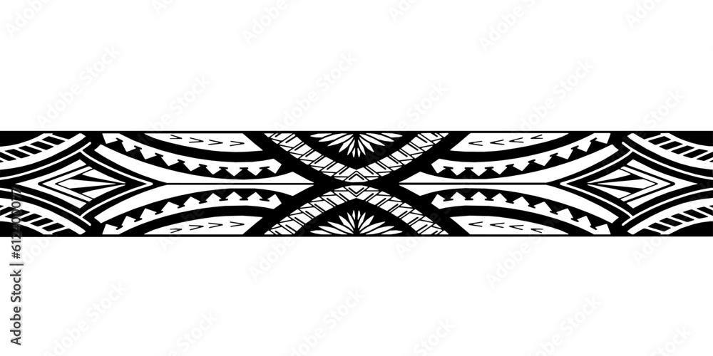 Polynesian border tattoo design. Pattern aboriginal samoan. Black and ...