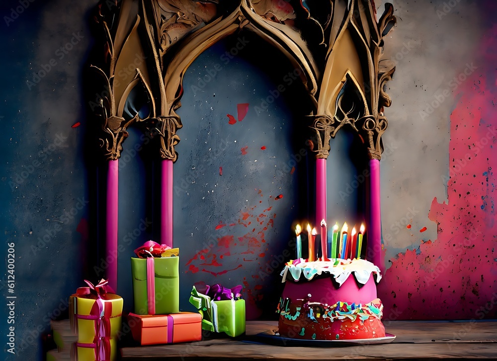 Gothic birthday background Stock Illustration | Adobe Stock