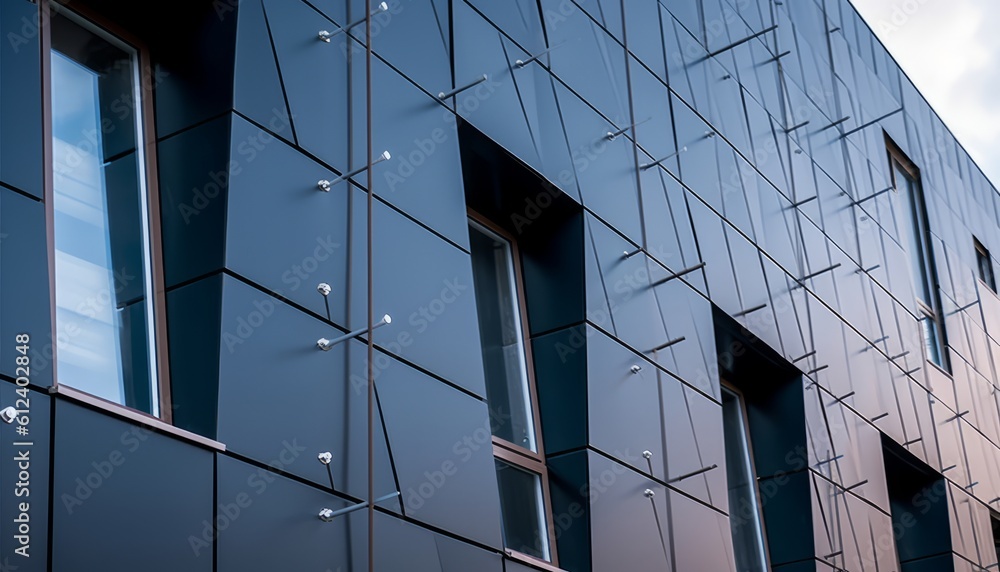 Building cladding with metal facade panels, modern material Stock ...
