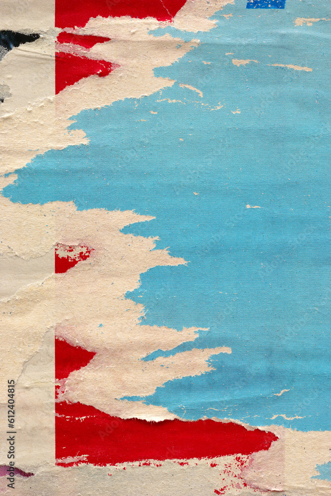 Old ripped torn grunge posters and backgrounds creased crumpled paper ...