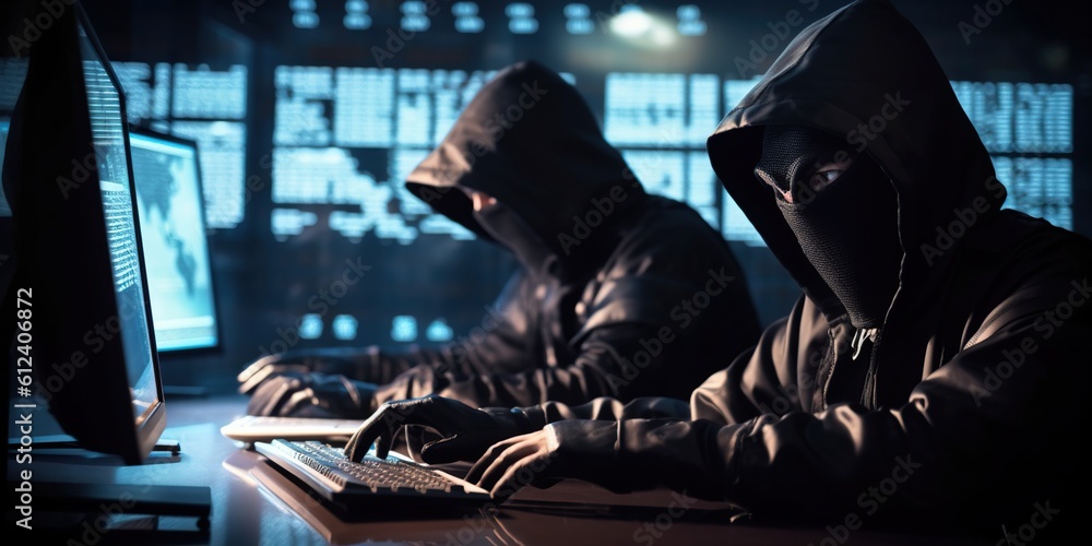 Cybercriminals on a computer screen, representing the rise of ...