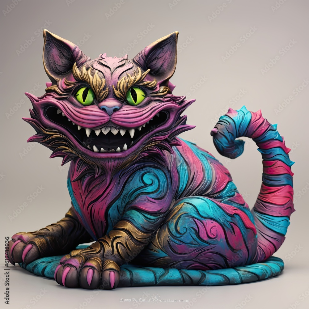 The Colorful Cheshire Cat Grin: An Iconic Alice in Wonderland Statue ...