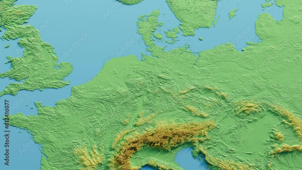 3D Animated Physical Map of Germany Stock 비디오 | Adobe Stock