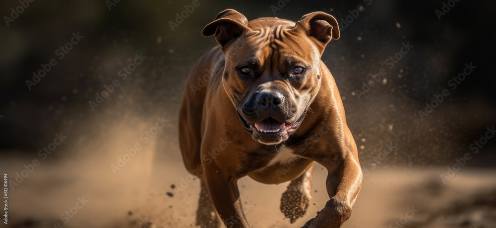 Angry Dog, Pitbull, Angry Pitbull Dog Running, Ai Generated Art. Stock ...