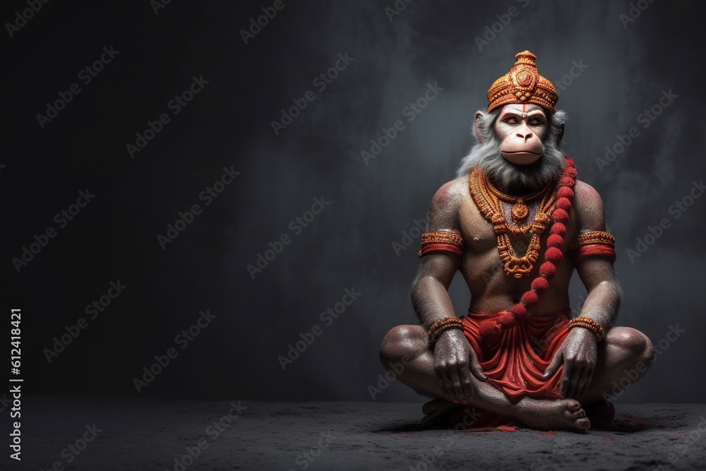 In a mesmerizing representation, the divine Hanuman, the courageous ...