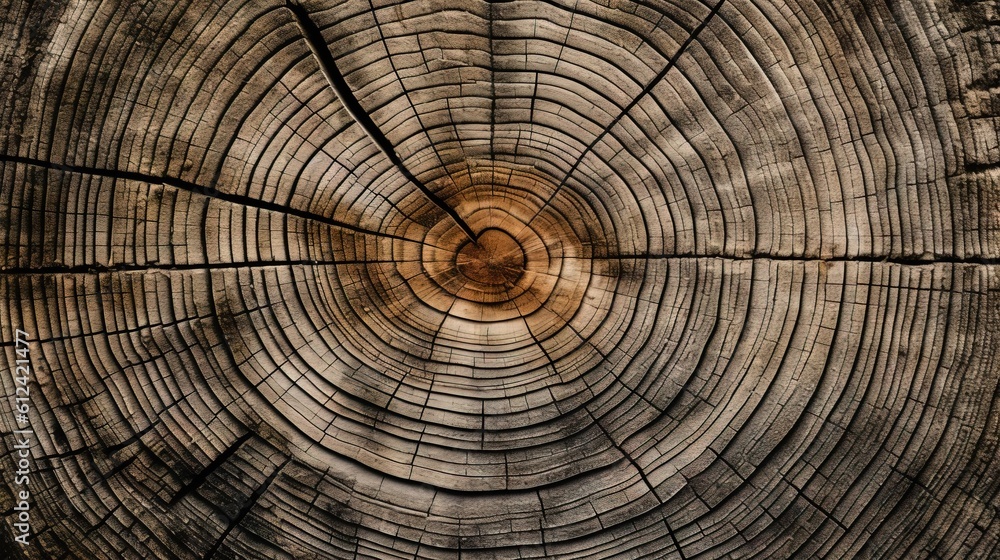 a close up of a tree stump with a circular hole in the center of it's ...