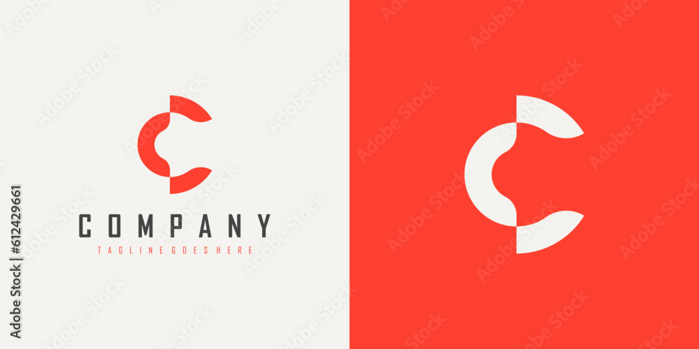 Simple Initial Letter C Logo isolated on Double Background. Usable for ...