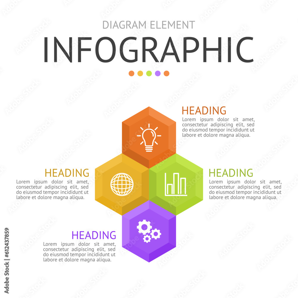 diamond hexagon hive for infographic. used for process diagram ...